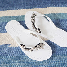Nomad - Rhinestone crystal embellished Flat Flip Flops Sandal- vintage ...
